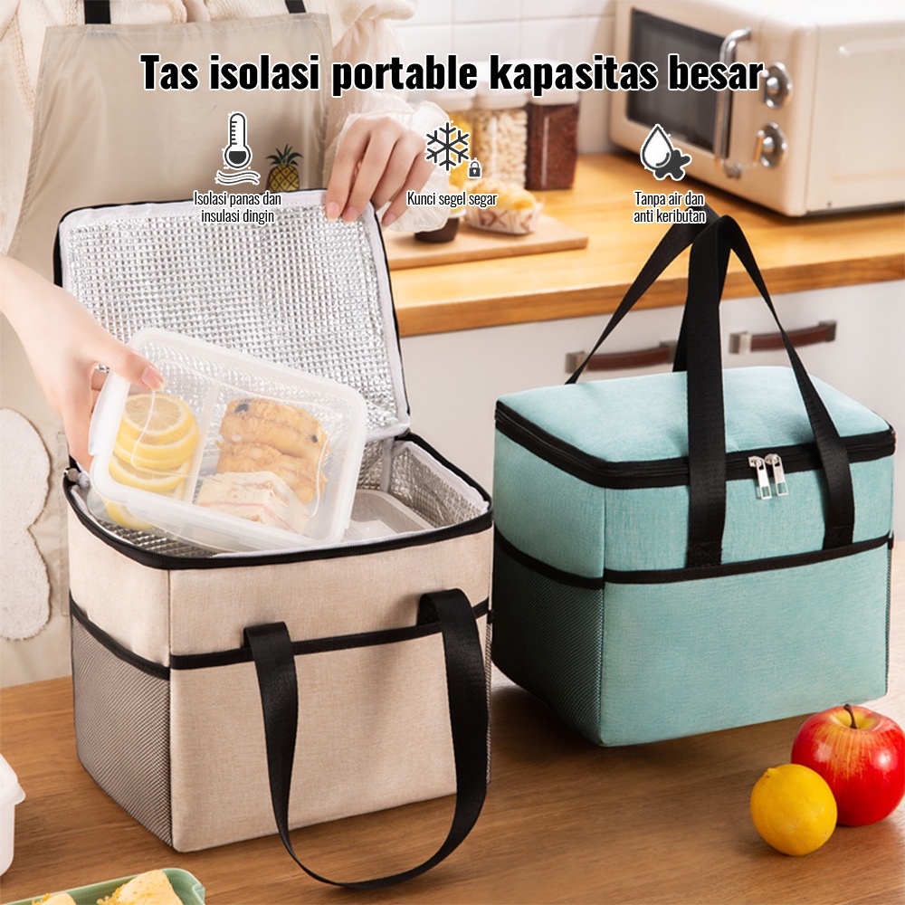 Jual Tas Bekal Besar Lunch Bag Cooler Bag Premium Tas Travel Makanan ...