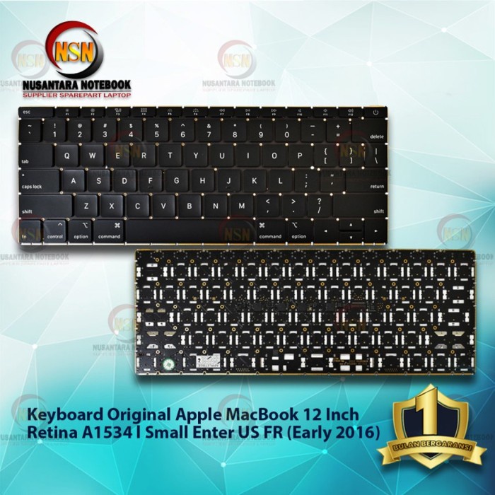 Jual Keyboard Apple Macbook Retina 12Inch A1534 Small Enter US (early ...