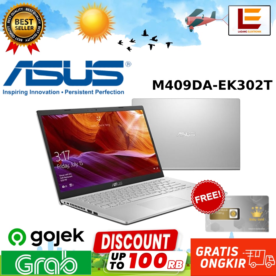 Jual Laptop ASUS M409DA-EK302T Ryzen 3 Nanoedge Display | Shopee Indonesia