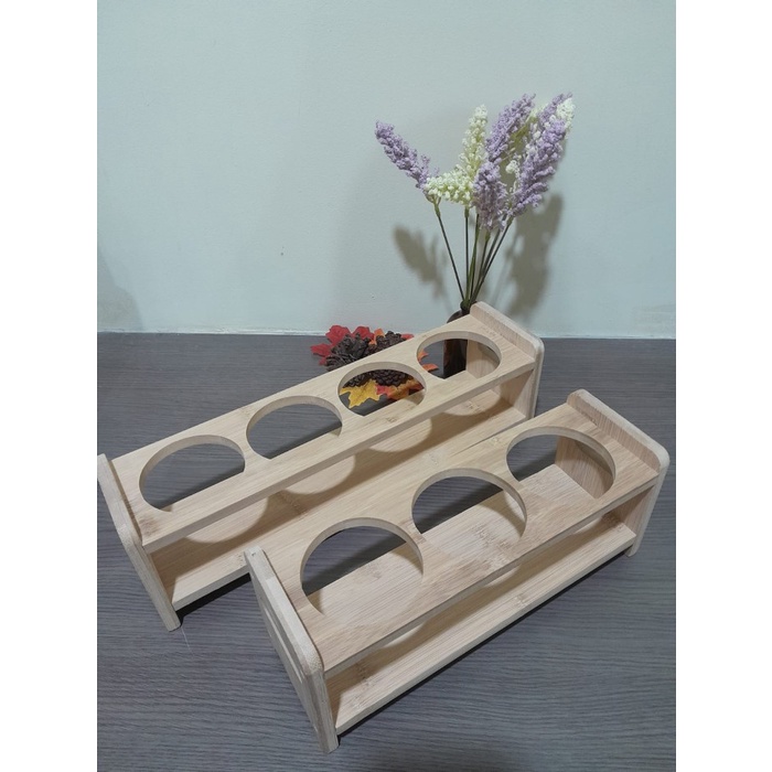 Jual rak botol kayu tempat syrup saos kecap big size wooden rack wine ...