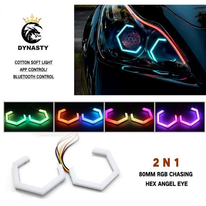 Jual DRL slim frame HEXAGONAL MATRIX Angel eye rgb running projie biled ...