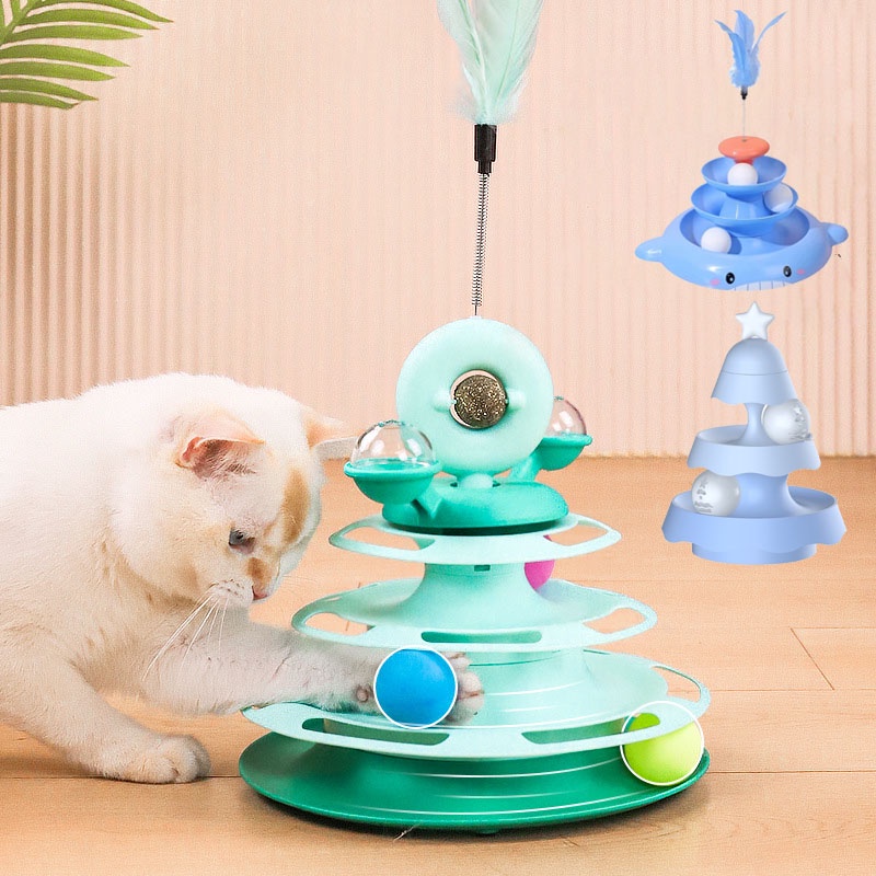 Jual Peliharaan Meja Putar Kucing /Menara Mainan Kucing /Set Mainan ...