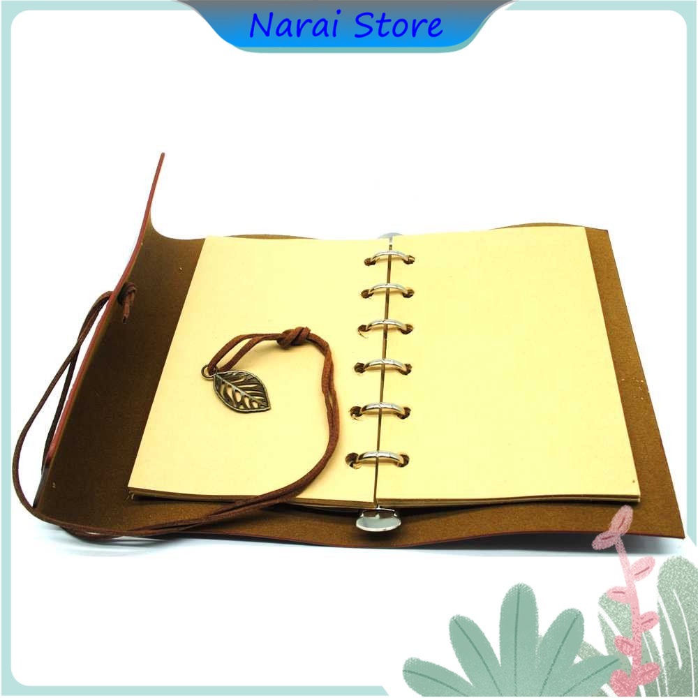 Jual PHANTACI Buku Catatan Binder Kulit Retro Leaf Kertas B7 | Shopee ...