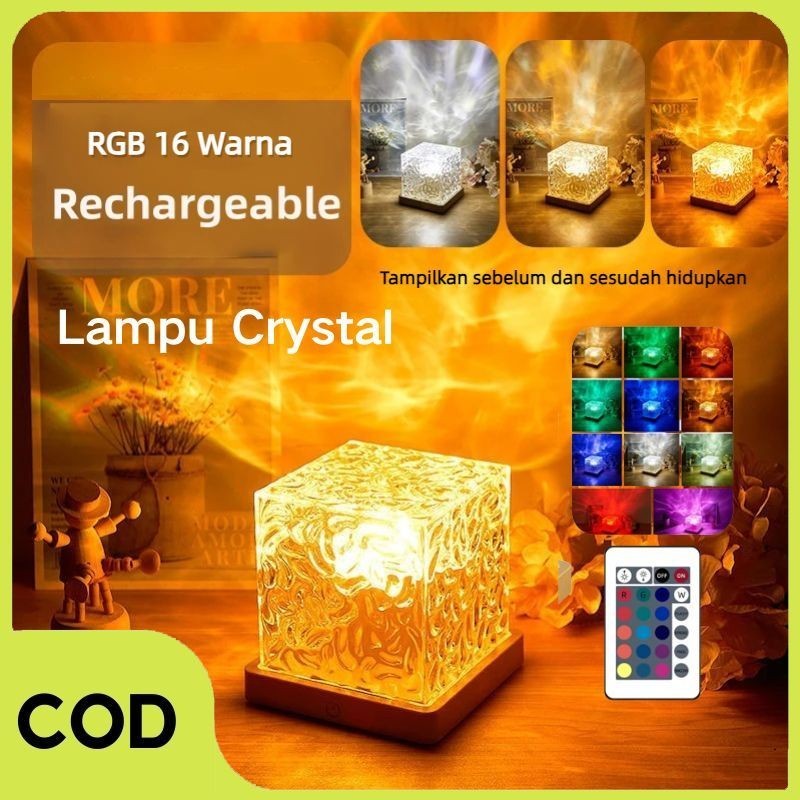 Jual 【COD】Lampu Crystal Meja 16 Warna Sentuh Adjustable RGB Lampu Lampu ...