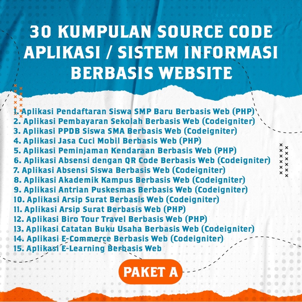 Jual [PAKET A] - Kumpulan Referensi Source Code Program Aplikasi Sistem Informasi Berbasis ...