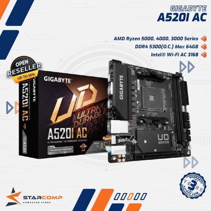 Jual Gigabyte A520I AC AM4 A520 DDR4 USB 3.2 SATA3 Motherboard | Shopee ...