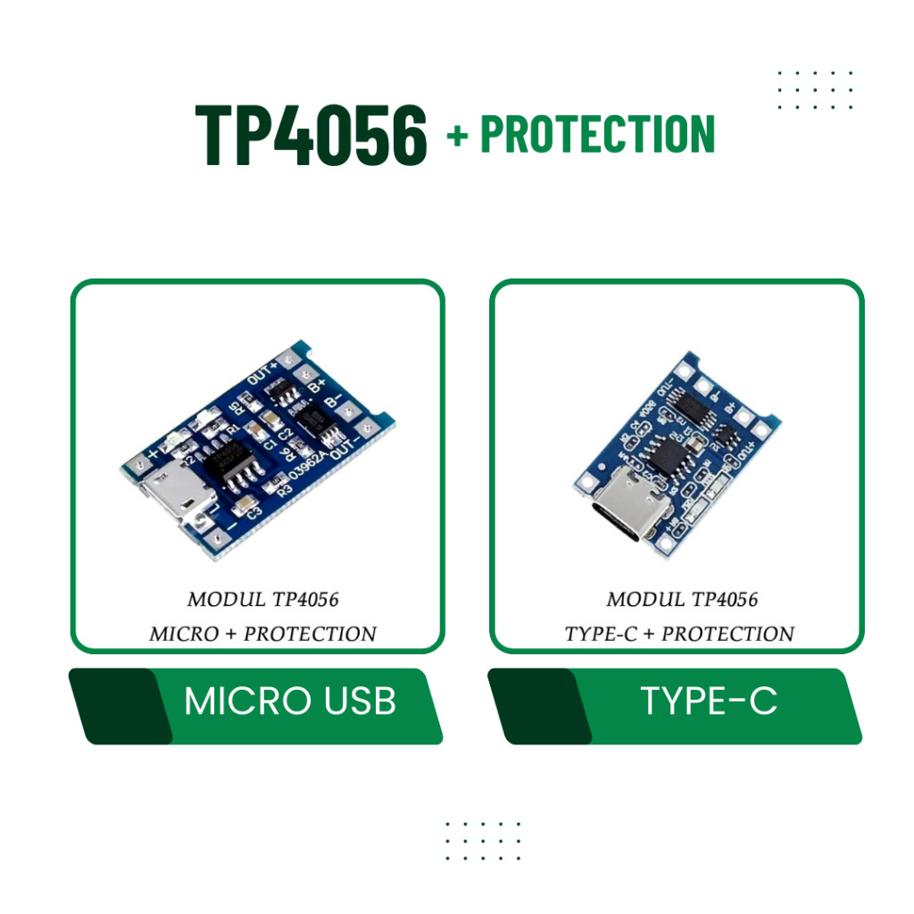 Jual (DENGAN PROTEKSI) MODUL TP4056 LITHIUM BATTERY CHARGING OUTPUT 5V ...