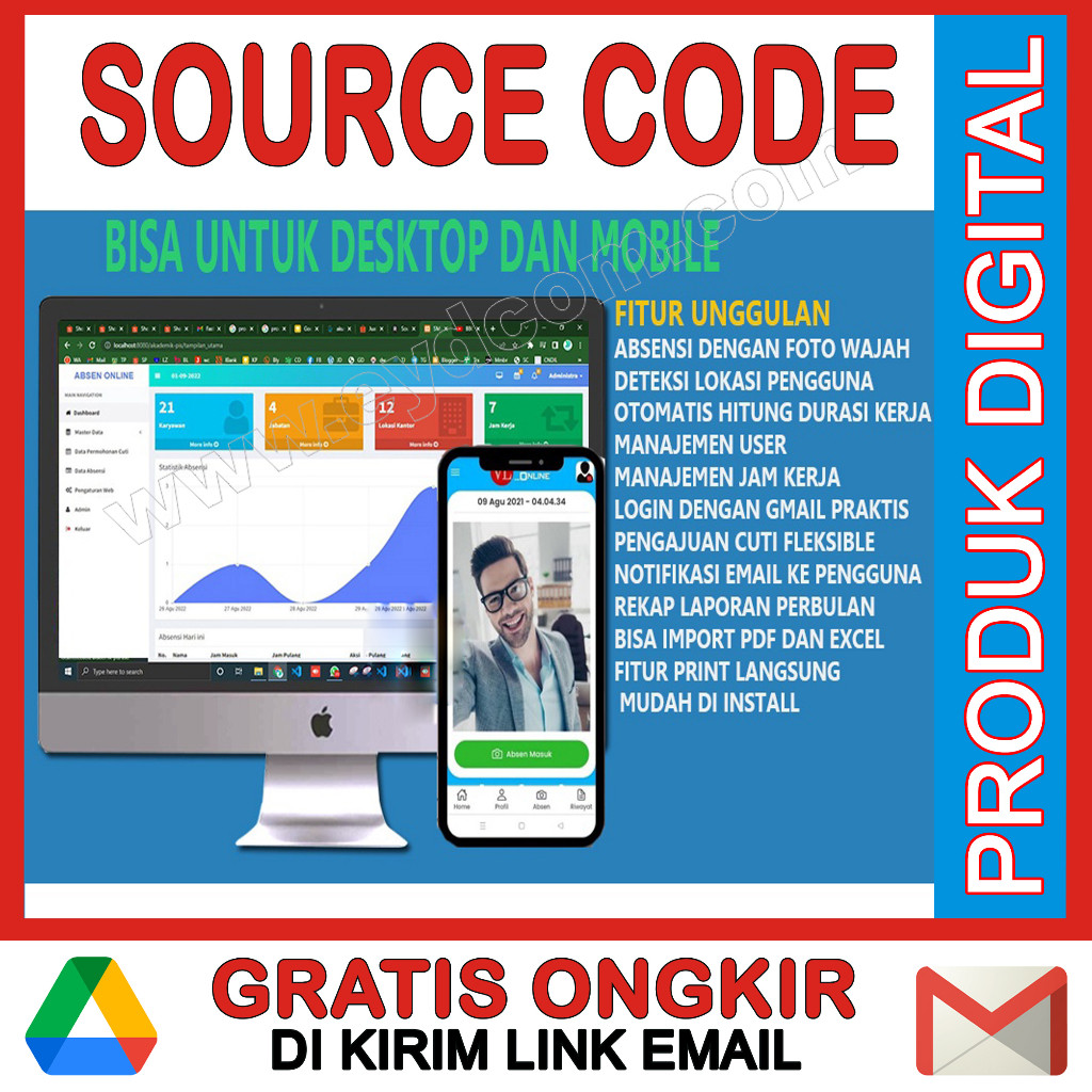 Jual SOURCE CODE APLIKASI ABSENSI FOTO WEBCAME/KAMERA HP V.3 CORDINAT LOKASI TANPA RADIUS WEB ...