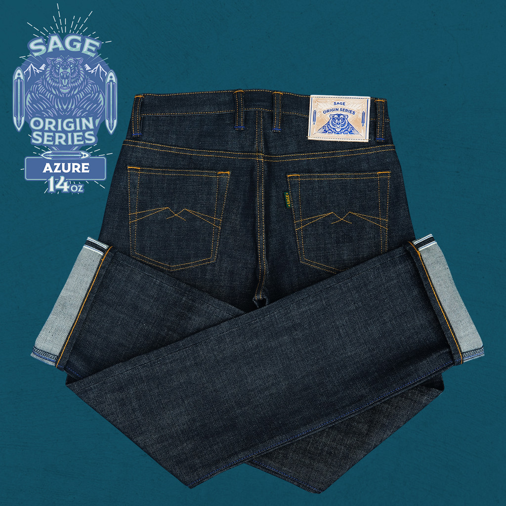 Jual Sage Denim Origin Series : Azure 14oz Sanforized Extra Deep Indigo ...