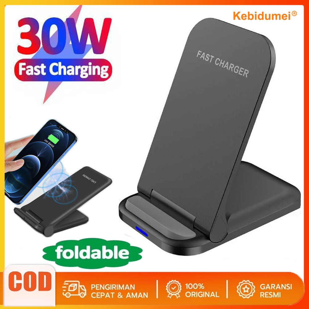 Jual [COD] 30W Wireless Charger Stand Foldable Charge Dock Fast Stand ...