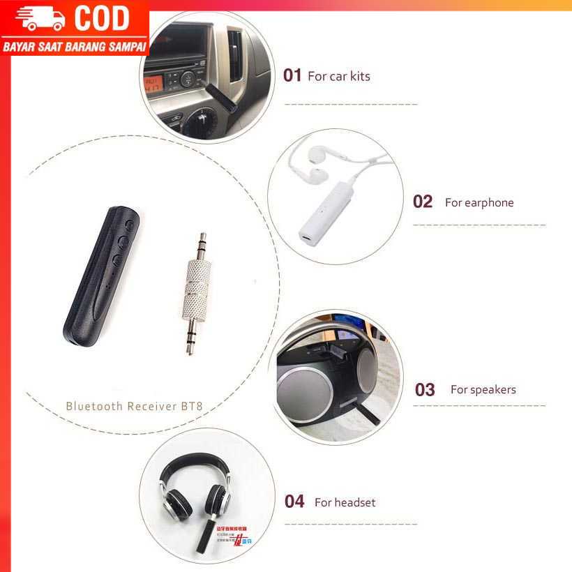 Jual ( 100% BARANG ORI ) Vecosry AUX 3.5mm Bluetooth Audio Receiver - BT8 | Shopee Indonesia