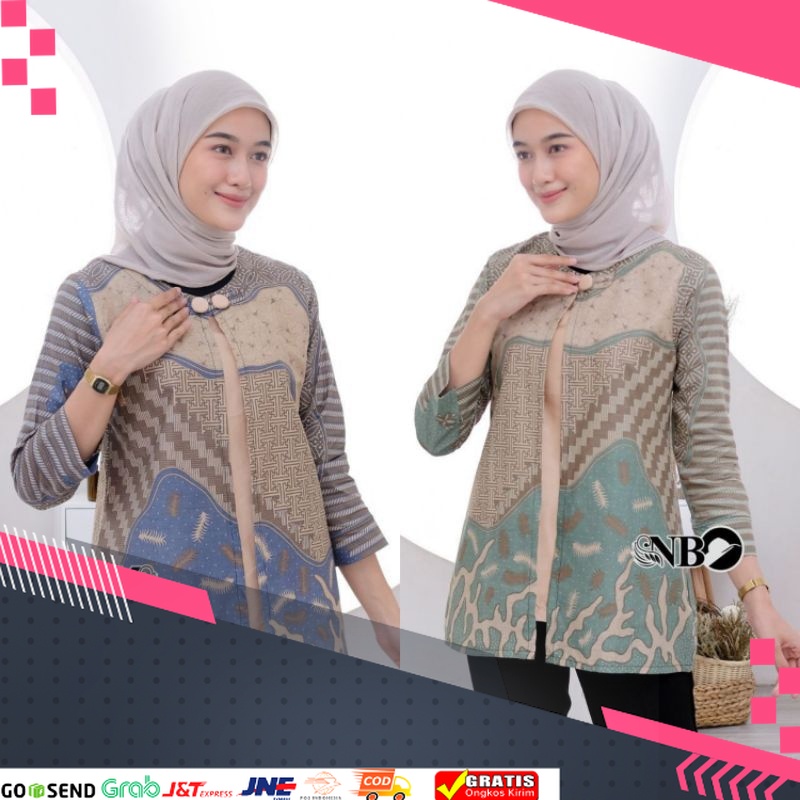 Jual TREND BATIK MASA KINI DESAIN BARU HARGA MURAH /Baju Batik Wanita Modern Blouse Batik Kantor ...