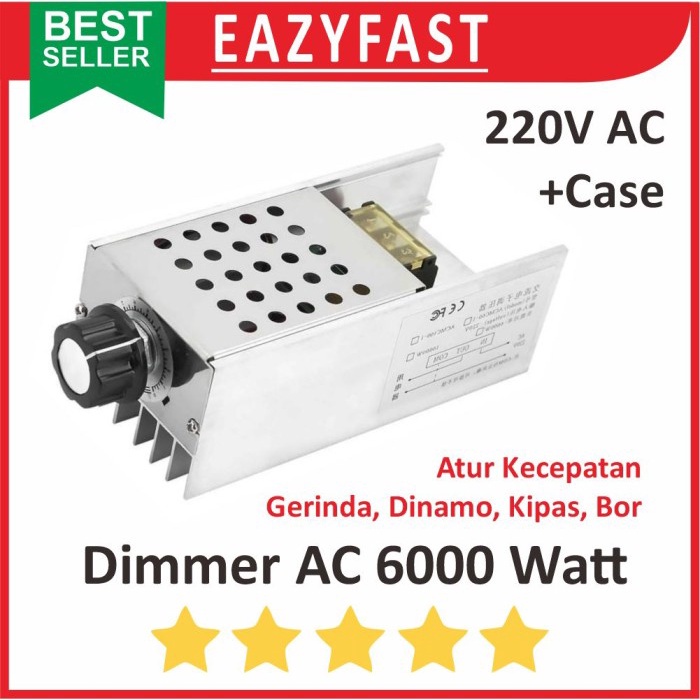 Jual Dimmer 220V AC 6000 W Watt Potensio Kecepatan SCR PWM Dimer PLN ...