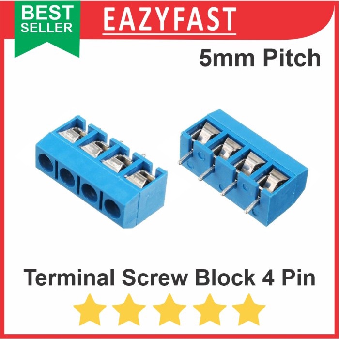 Jual Screw Terminal Block 4 Pin 4p Skrup PCB Blok Pitch 5mm Cable ...