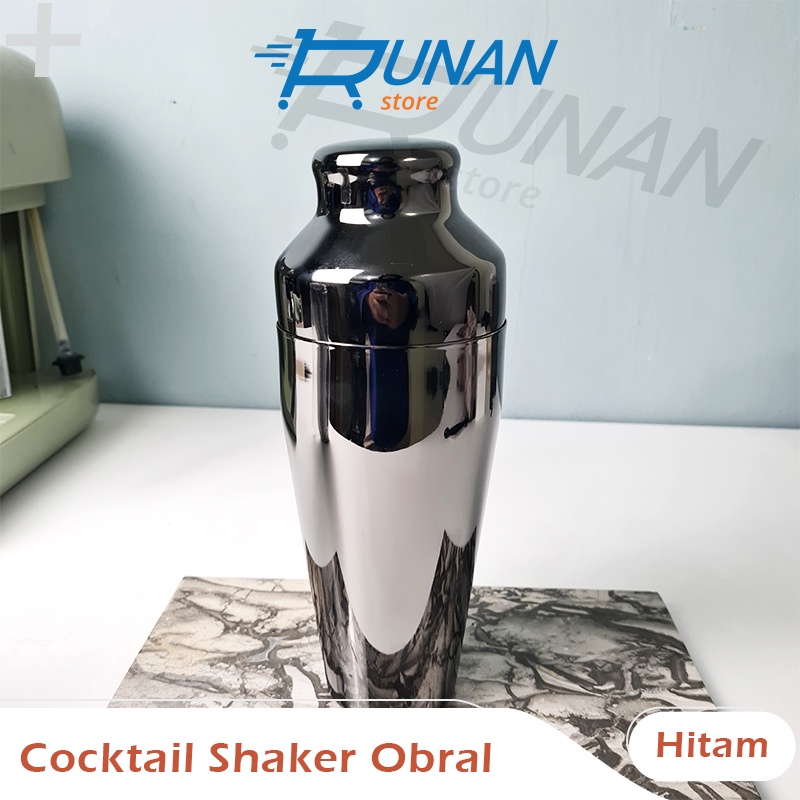 Jual OBRAL Cocktail Shaker Hitam 450ml French Shaker Bartender Tools ...
