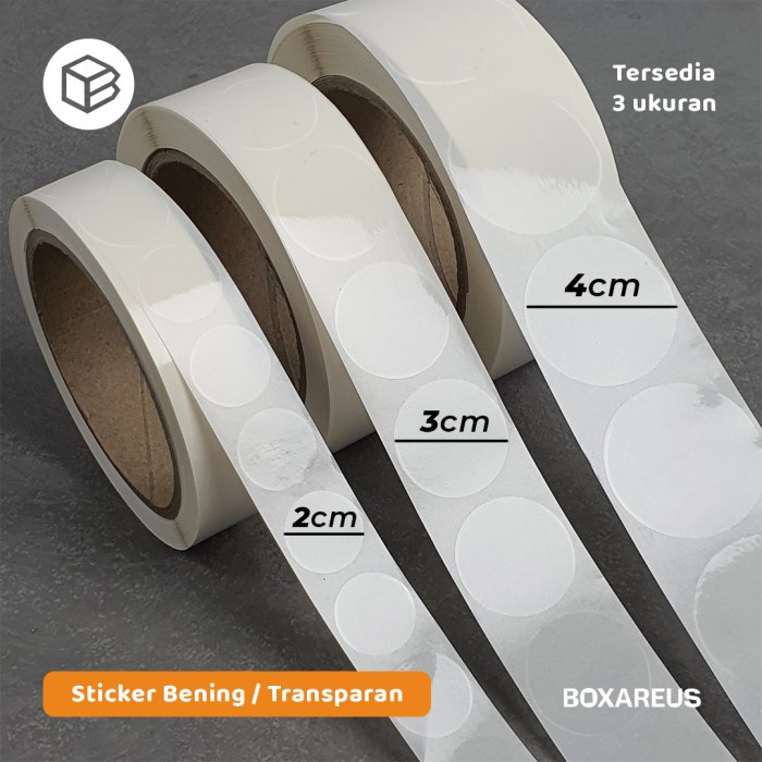 Jual Stiker Bening Sticker Transparan Polos Bulat Bundar - STB - Bening ...