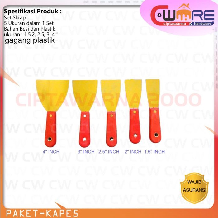 Jual Scrap set kape gagang karet plastik scrapper set 3 5 ukuran ...