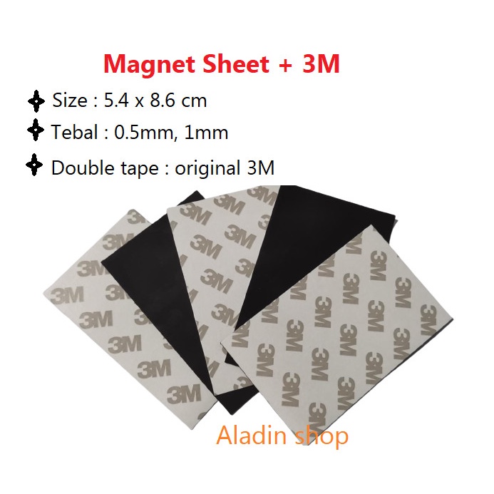 Jual Rubber Magnet Sheet Strip Lembaran Double Tape 3M ID Card 54x86 0.5mm -JN12 (4pcs) | Shopee ...