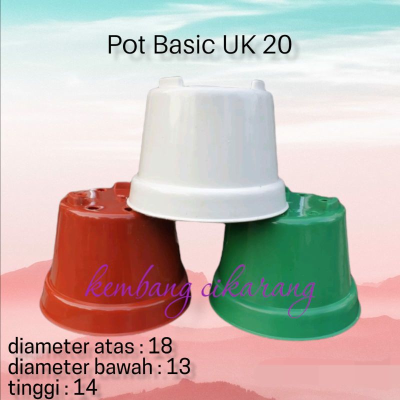 Jual BASIC POLOS 20 Warna-Warni Pot bunga semai Pot tani Pot polos ...