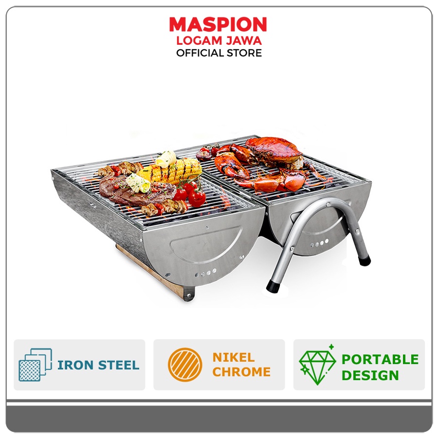 Jual Maspion Maslon Double Stainless Steel Grill 41 cm With Cover ...