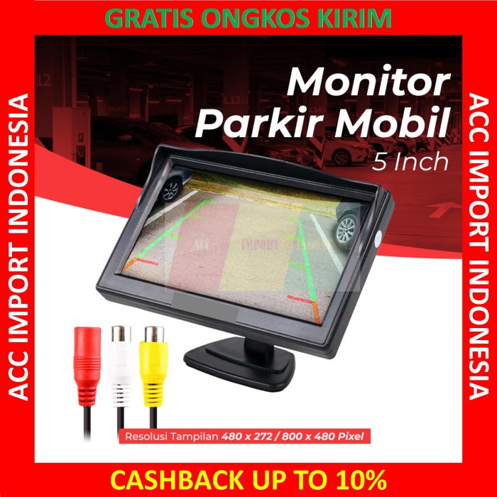 Jual Monitor Mobil Parkir Mundur TFT LCD 5 Inch Car Monitor Kamera ...