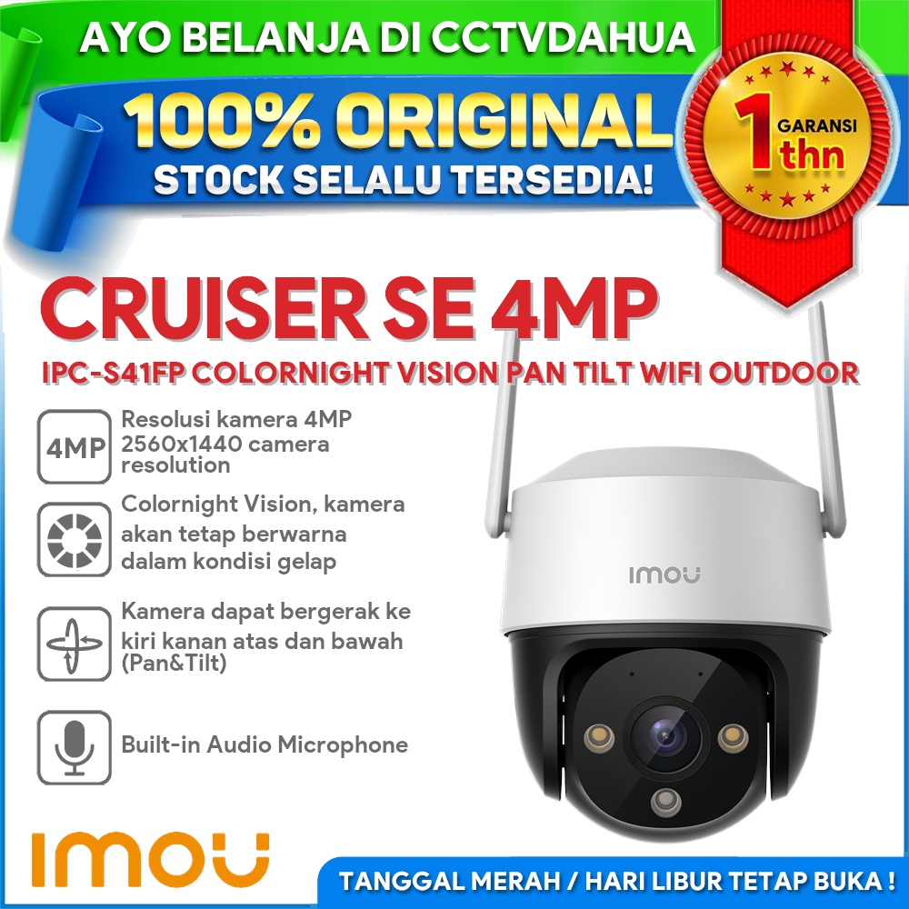 Jual IMOU CRUISER SE 4MP IPC-S41FP COLORNIGHT VISION PAN TILT WIFI ...