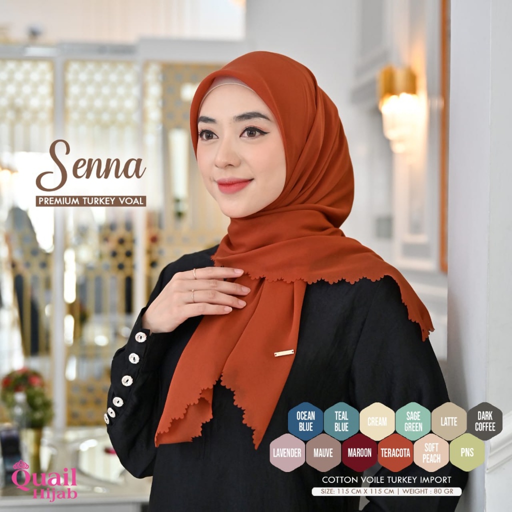 Jual Senna Premium Turkey Voal original Quail hijab Wanita Catton Voile iMport | Shopee Indonesia