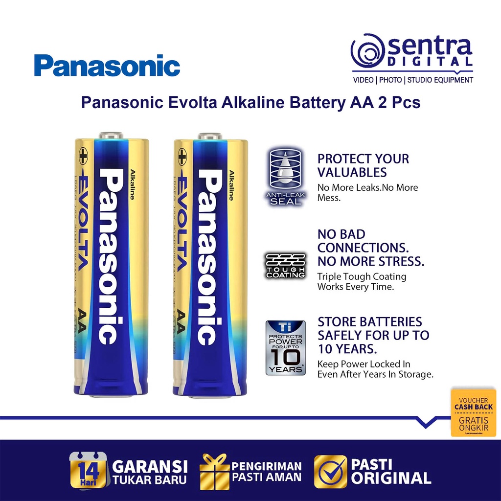 Jual Panasonic Evolta Alkaline Battery AA 2 Pcs | Shopee Indonesia