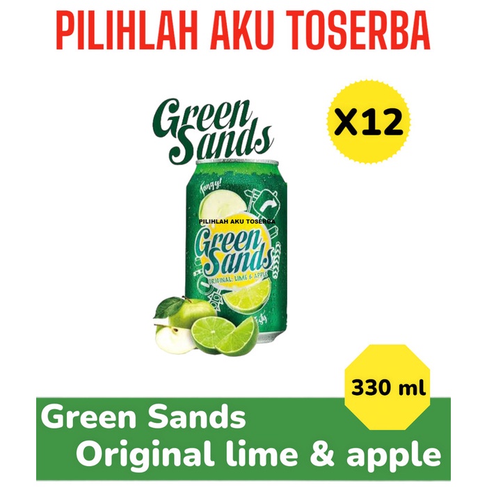 Jual GREEN SANDS ORIGINAL Lime & Apple KALENG 330 ml - ( HARGA 12 ...