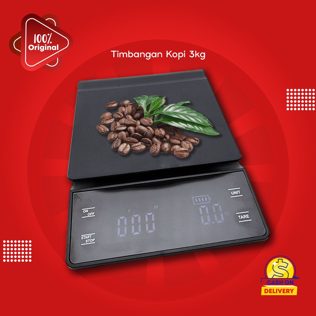 Jual Timbangan Kopi 3KG Akurasi 0.1gram Timer V60 Drip Coffee Scale ...