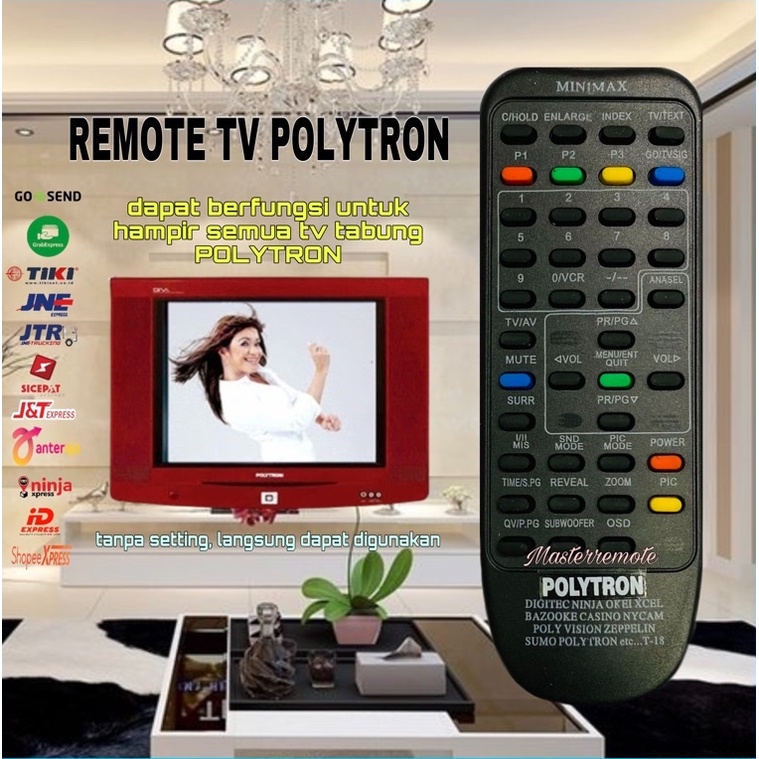 Jual Remot Remote POLYTRON TV Tabung Minimax Polytron Digitec Bazooke ...