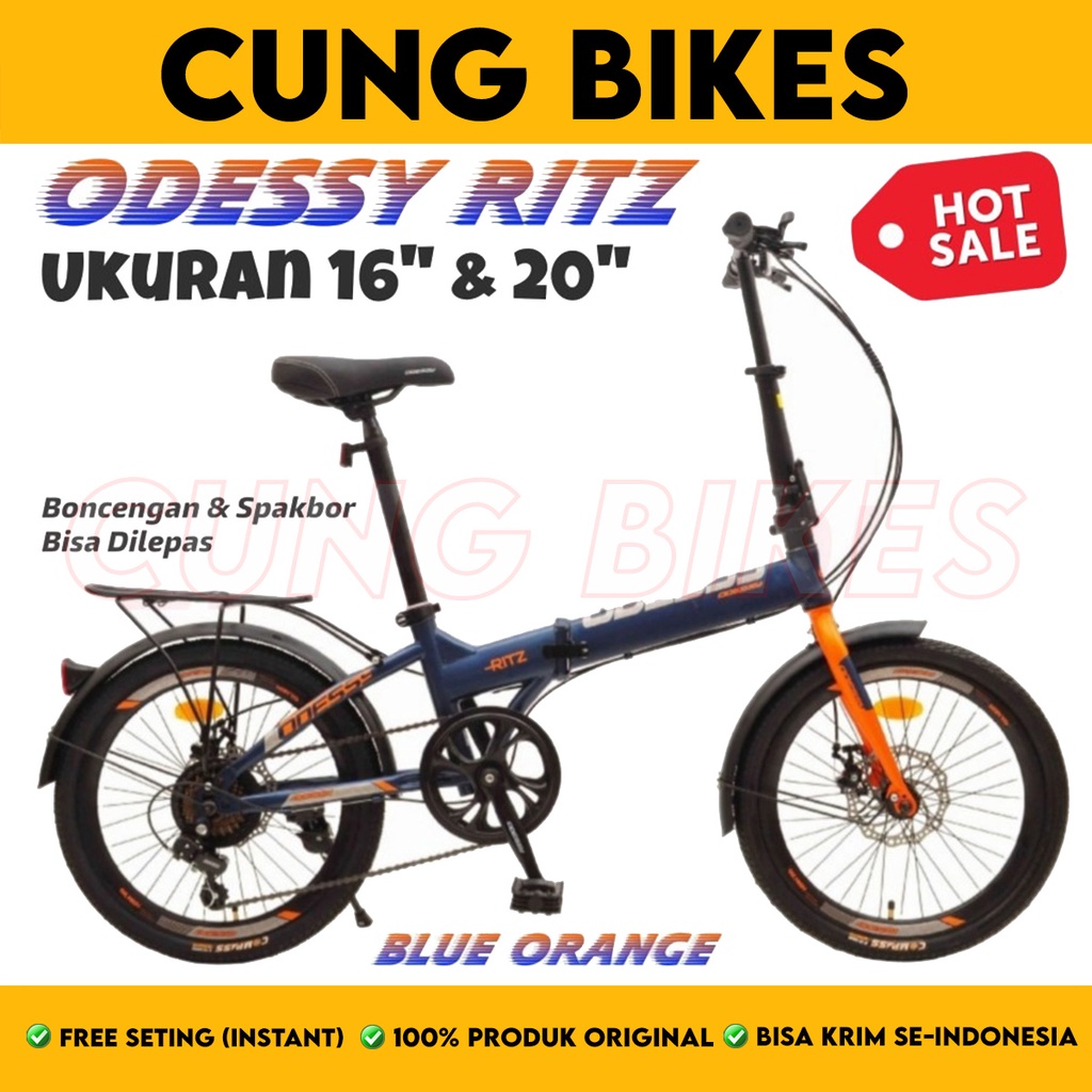Jual Sepeda Lipat 16 20 Inch ODESSY RITZ 2052 7 Speed Rem Cakram ...