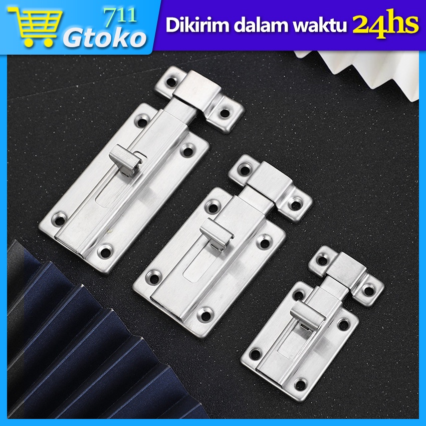 Jual Kunci Grendel Slot Pintu Jendela Kotak Stainless Steel Gembok Door ...