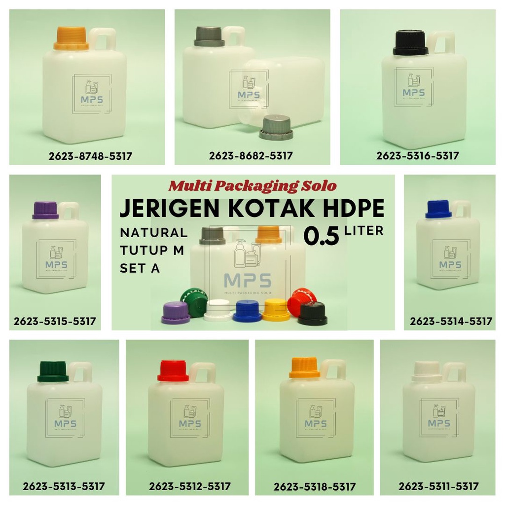 Jual Botol Jerigen 0,5 L Kotak Natural HDPE Neck 30 Set A / Jerigen ...