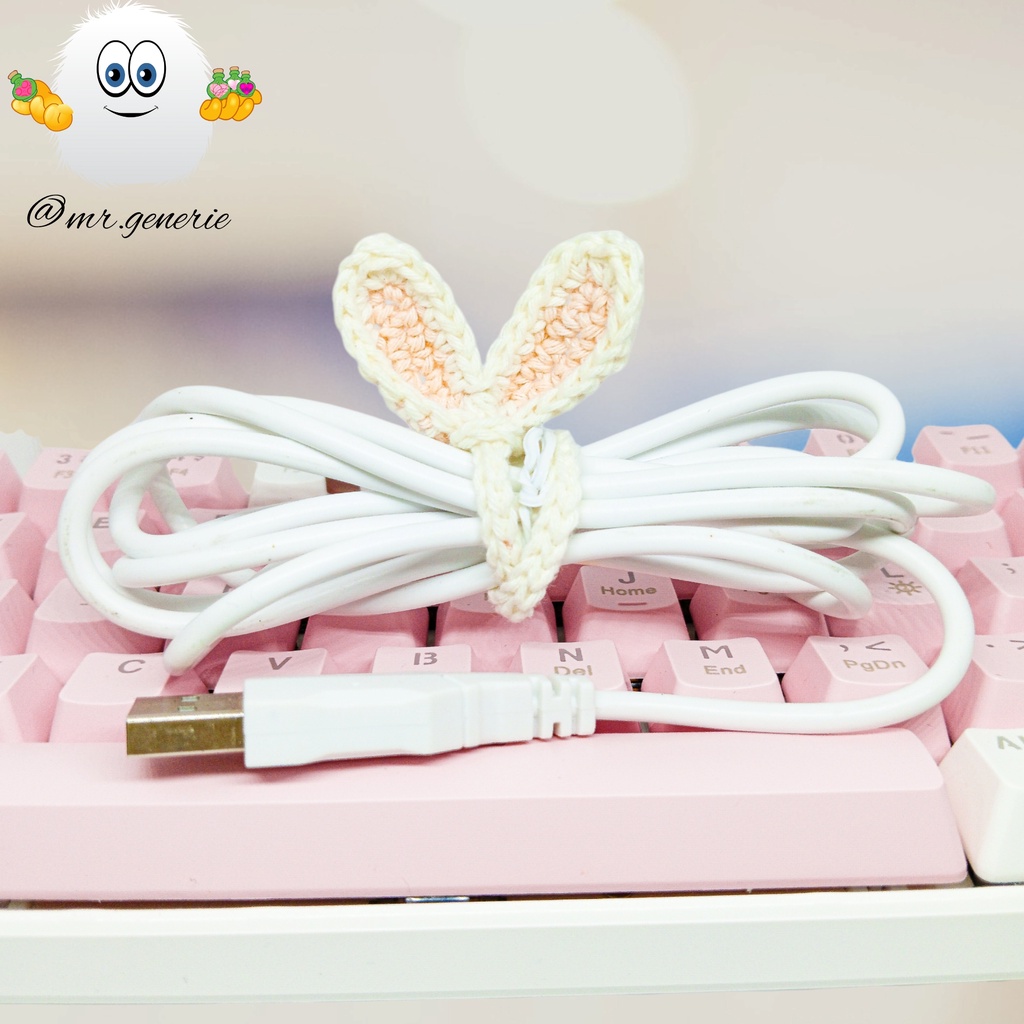 Jual Mr.Generie Crochet Bunny Ear Cable Ties / Pengikat Kabel Rajut ...