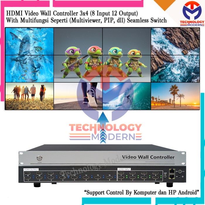 Jual HDMI Video Wall Controller/Processor 3x4 (8 Input 12 Output ...