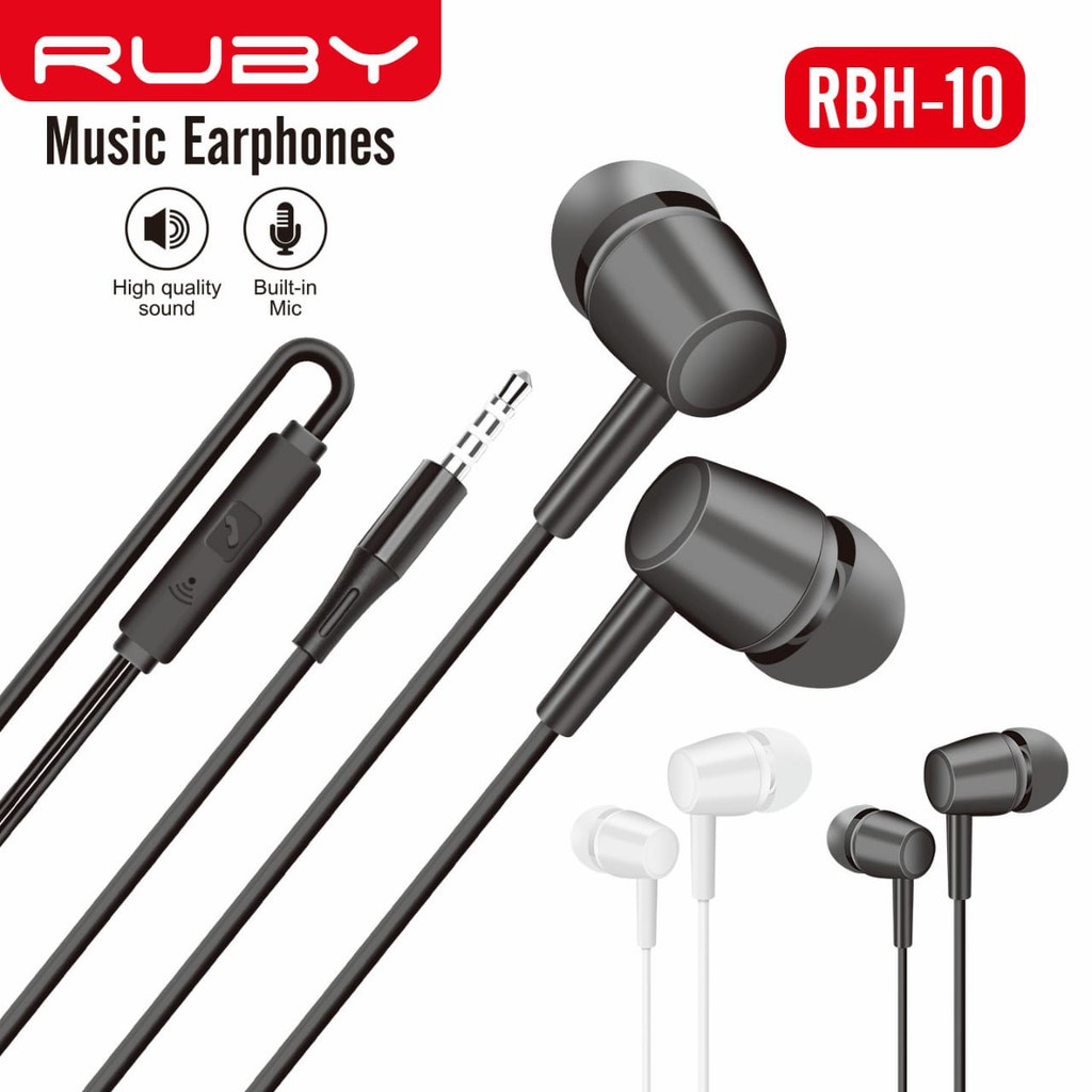 Jual HANDSFREE RUBY RBH-10 HEADSET MEGA BASS | Shopee Indonesia