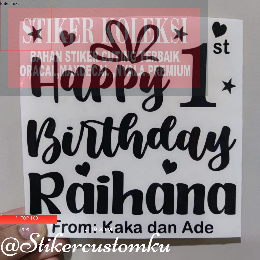Jual Stiker Custom Untuk Balon PVC 10 inch Ukuran 15x15cm Stiker ...