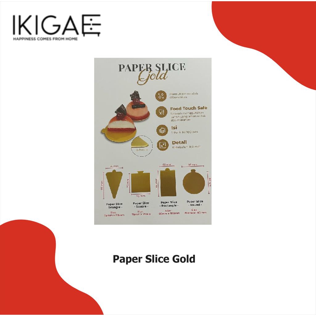 Jual PAPER SLICE GOLD / ALAS SLICE CAKE / TATAKAN KUE ISI 5 PCS ...
