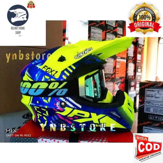 Jual helm JPX moto Cross trail ktm klx crf X23 chronos pepsi blue biru ...
