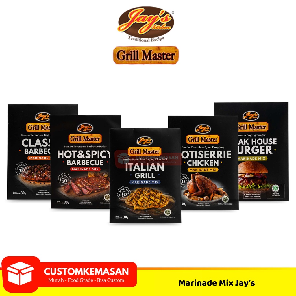Jual Jay's Grill Master Steak House Burger Seasoning Mix / Bumbu Marinasi Jay's / Bumbu Marinasi ...