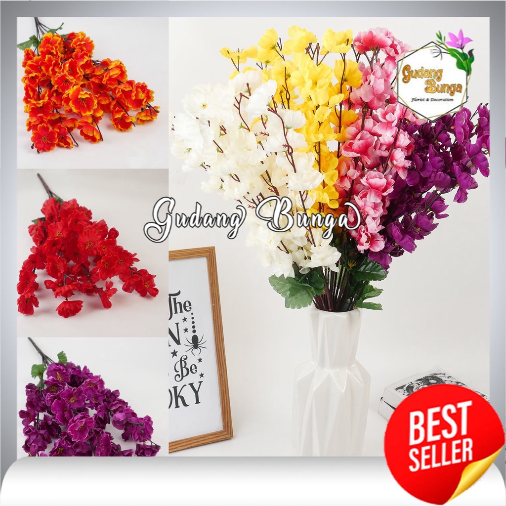 Jual BUNGA SAKURA JEPANG CABANG 7 ARTIFICIAL ROSE MEIHWA RUMPUN IMLEK ...