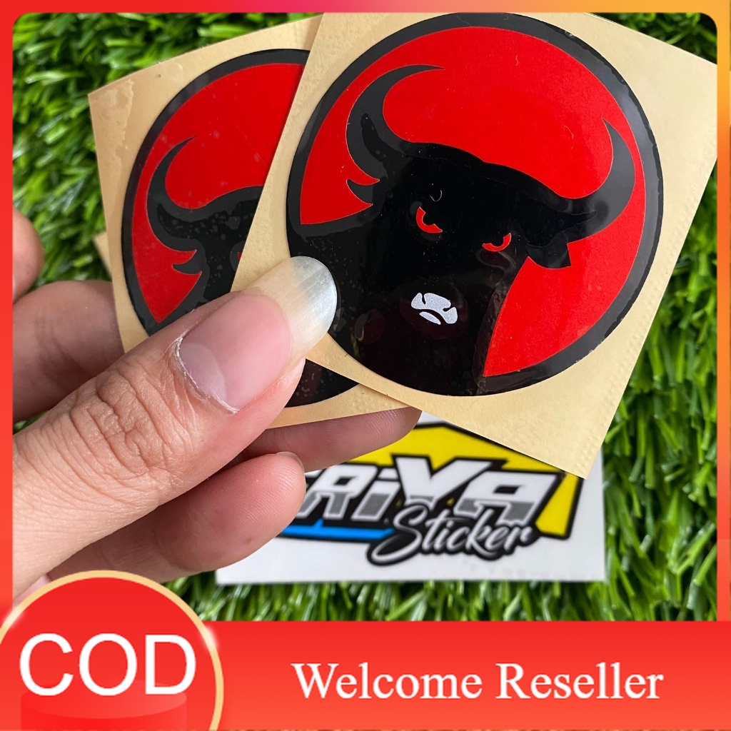 Jual stiker banteng pdip sticker banteng pdip cutting motor mobil 2 ...
