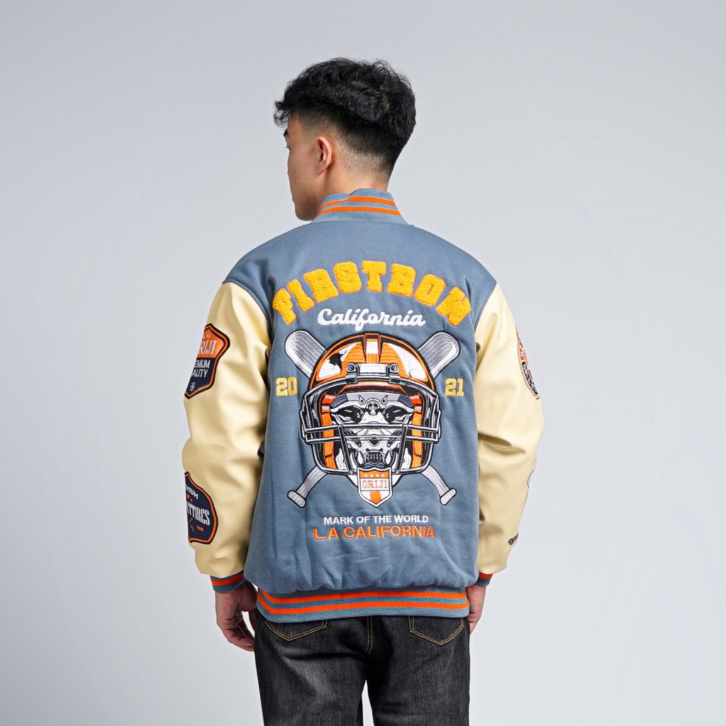 Jual Orijiattires JAKET VARSITY Pria Wanita Firstrow Full Bordir Fleece ...