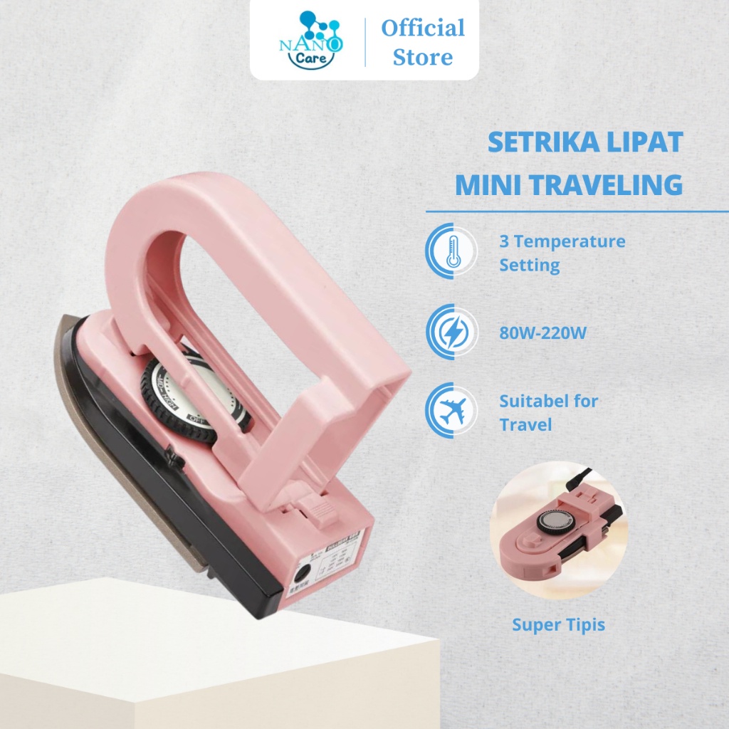 Jual Setrika Mini Travel Dry Iron, Detachable handle Setrika Lipat Mini ...