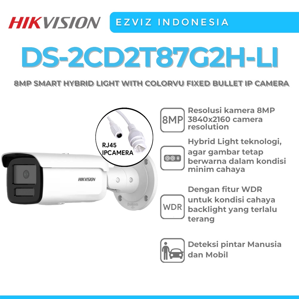 Jual HIKVISION DS-2CD2T87G2H-LI 8MP HYBRID LIGHT COLORVU FIXED IP CAMERA | Shopee Indonesia
