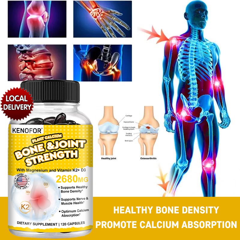 Jual Bone Health Calcium Magnesium Supplement - with K2, D3, Supports Nerve and Muscle Health ...