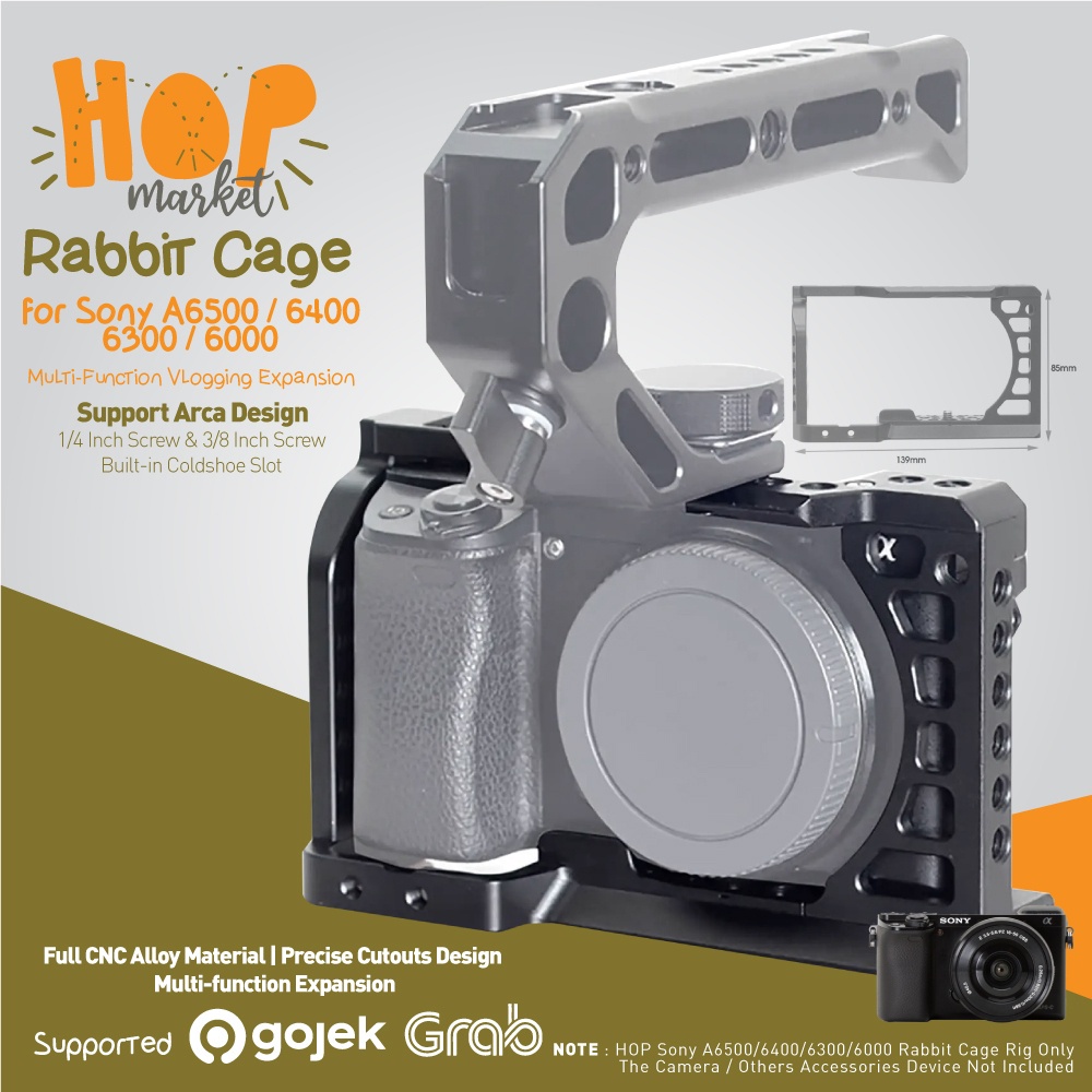 Jual HOP GRC-A6000 Cage Rig for Sony A6000 A6300 A6400 A6500 Plate CNC ...