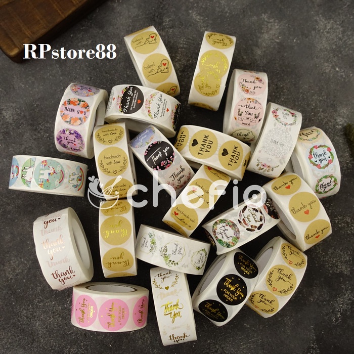Jual Chefio Sticker Label Thank You Roll / Sticker Kertas Packing Kotak ...