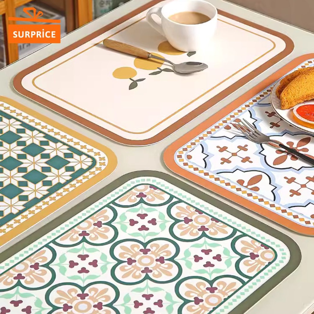 Jual Surprice Table Matt 45x30 cm / Alas Tatakan Piring Diatomite Alas Dapur Piring Serap Air ...